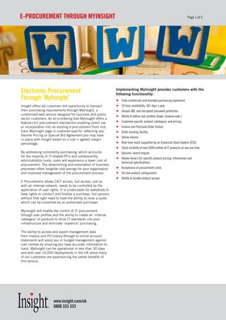 My Insight eProcurement | PDF