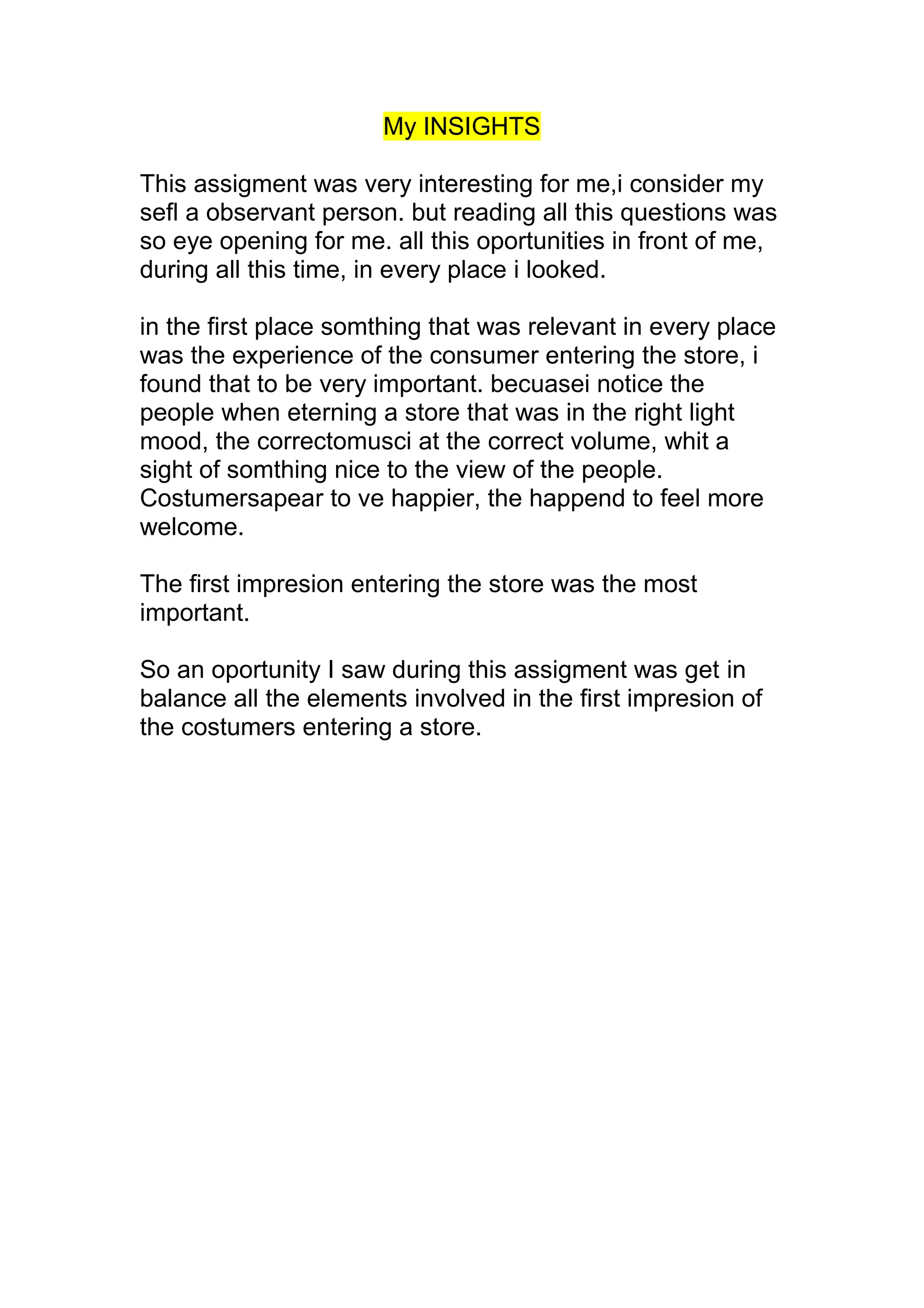 My insights | DOCX