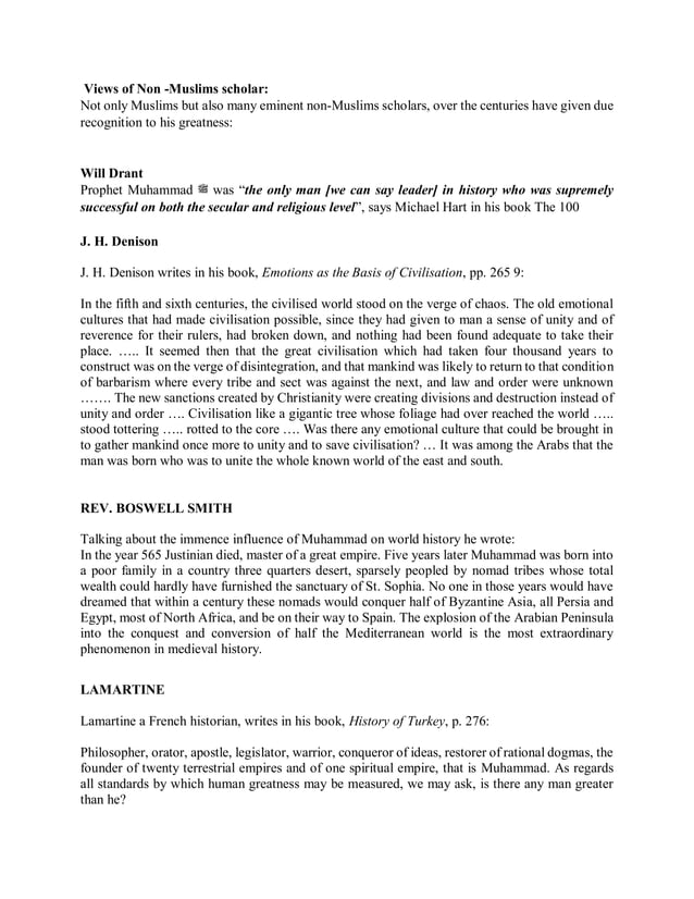 Muhammad صلى الله عليه وسلم an inspirational and charismatic leader | PDF