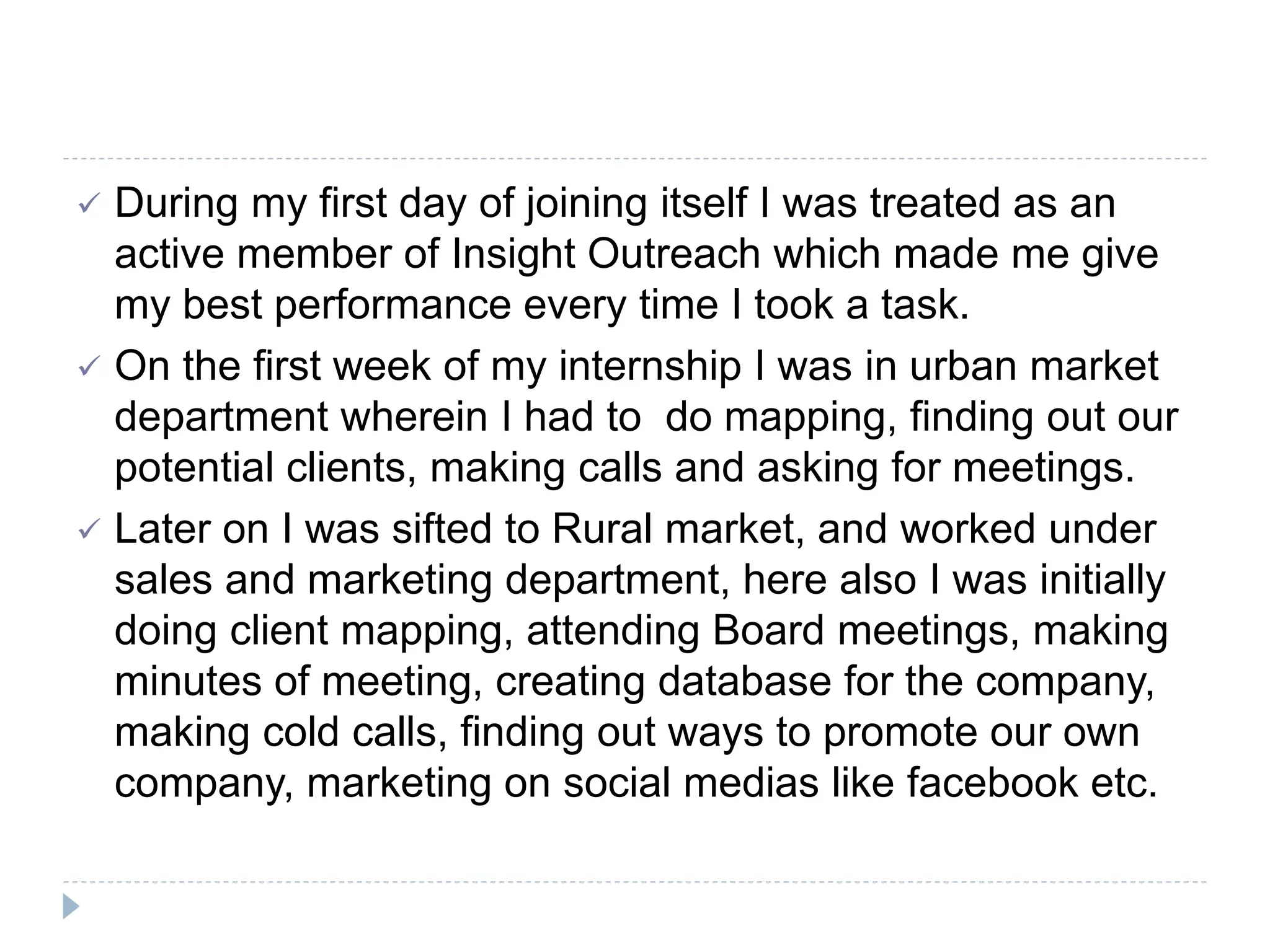 My internship experience | PPTX