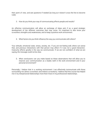 My interpersonal communication plan | PDF