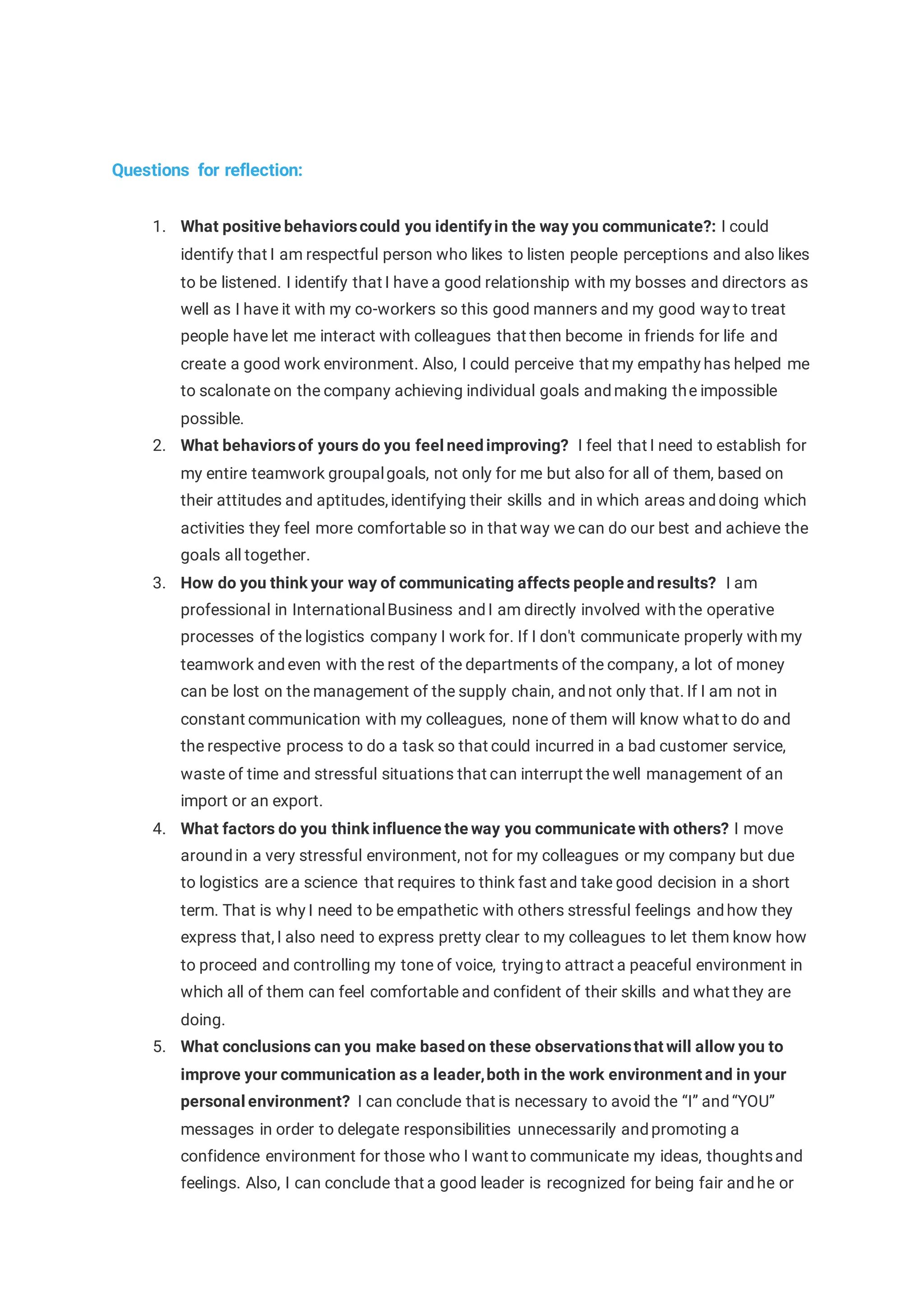 My interpersonal communication plan | PDF