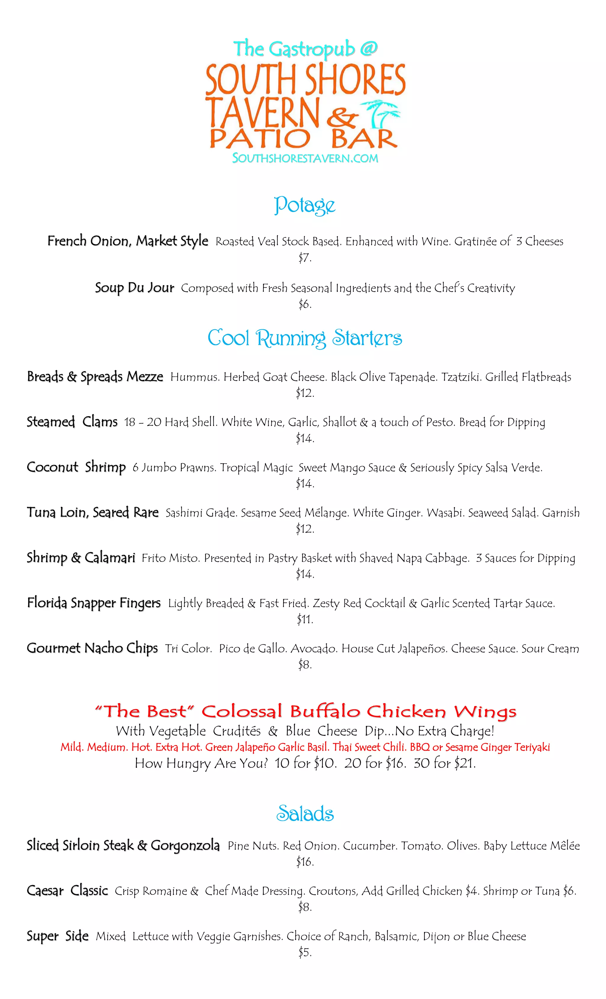 Gastropub Food Menu | PDF