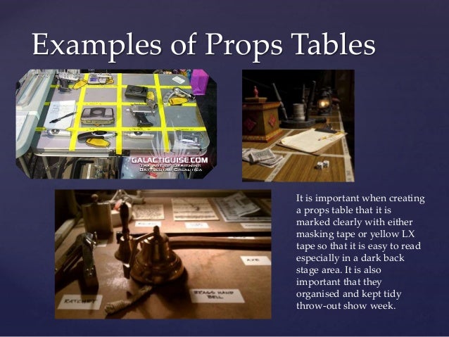 My job roles and responsibilities props mistress