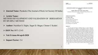 Journal Club Presentation Pharmacy Analytical method development and ...