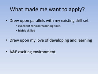 Becoming a trainee advanced clinical practitoner - Darran Miller | PPTX