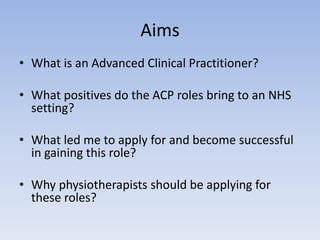 Becoming a trainee advanced clinical practitoner - Darran Miller | PPTX