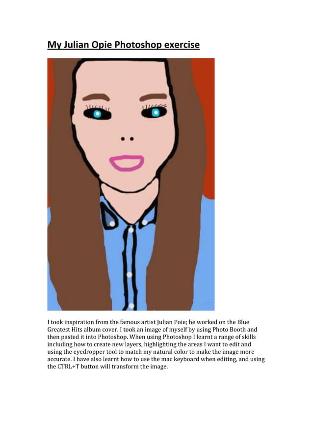 My julian opie photoshop exercise | DOCX