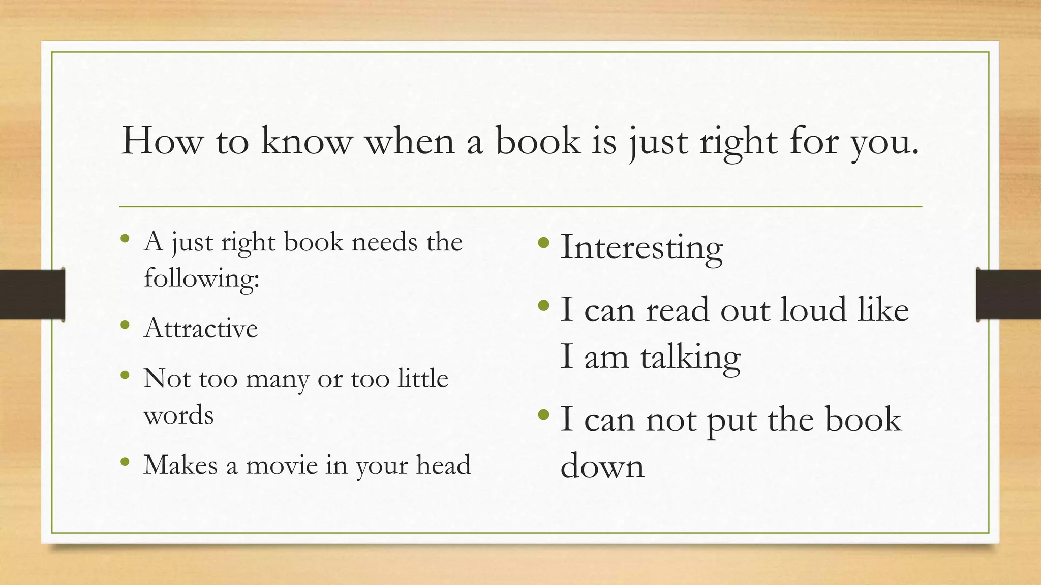 My just right book | PPTX