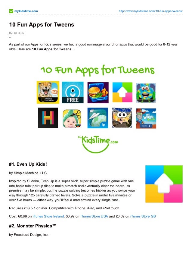 Mykidstime 10 Fun Apps For Tweens Mykidstime 10 Fun Apps For Tweens