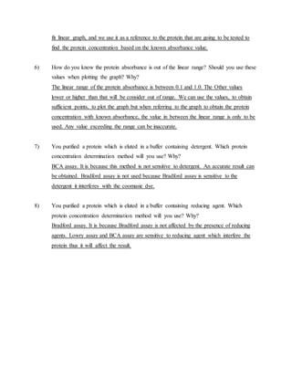 Practical 3 Quantitative determination of protein concentration using ...
