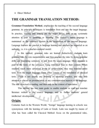 Grammar-Translation & Direct Methods | DOCX