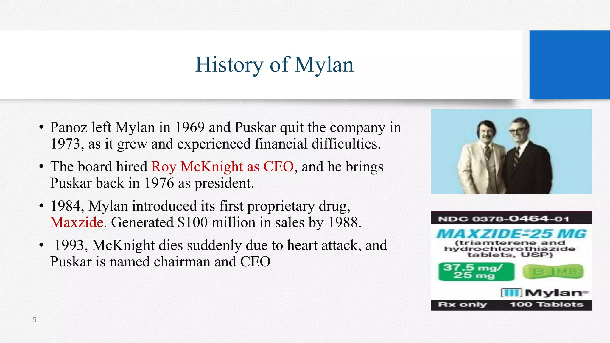 Mylan (Viatris) History and Track Record | PPTX
