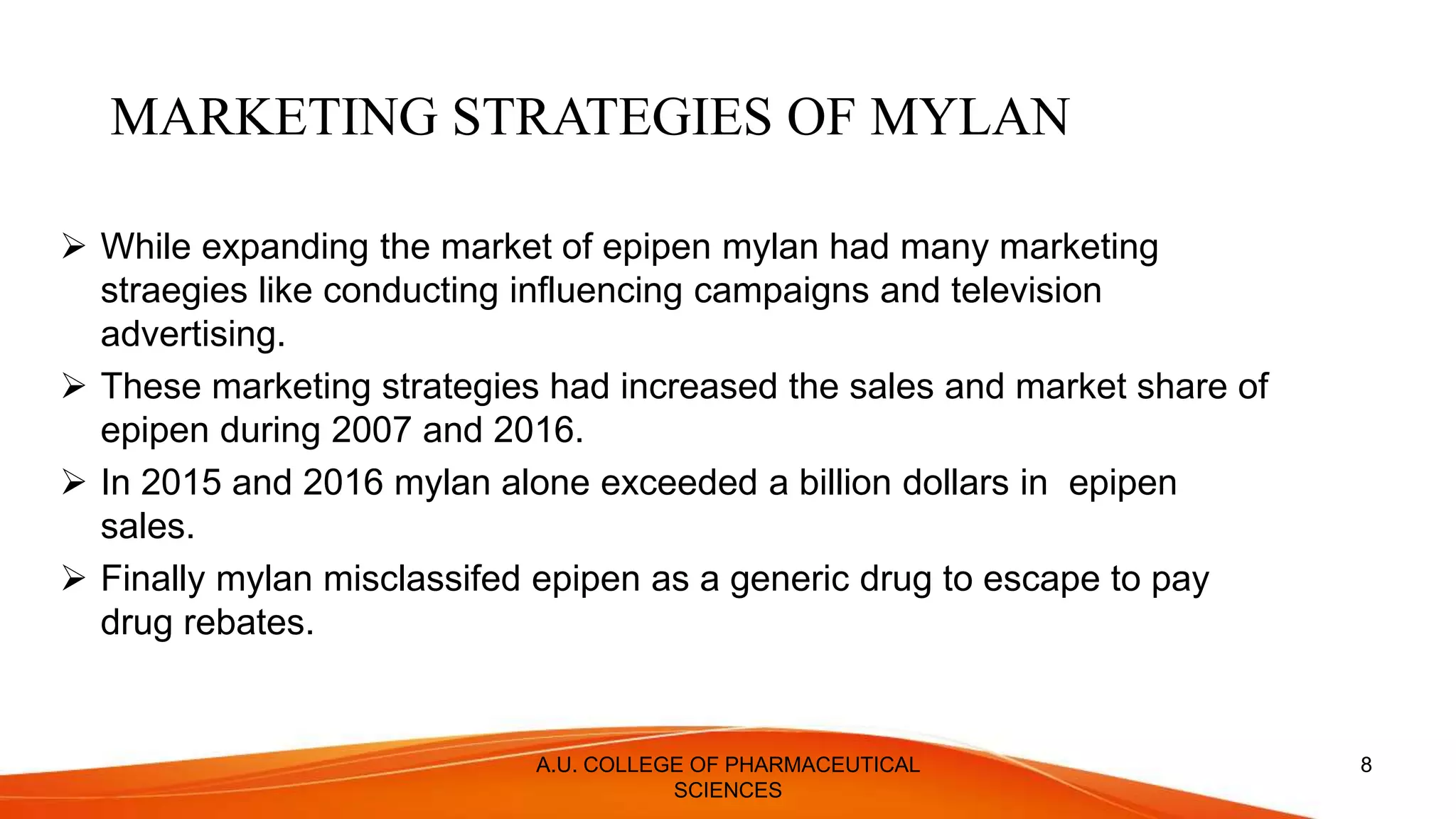 Mylan's epipen pricing scandal | PPTX