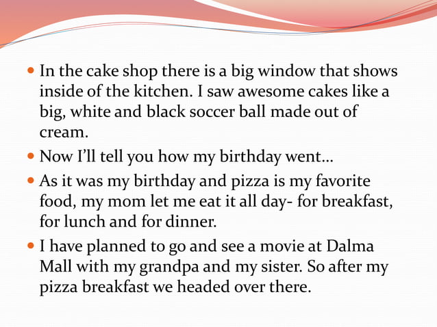 My Last Year's Birthday Party | PPT