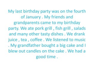 My last birthday party | PPT