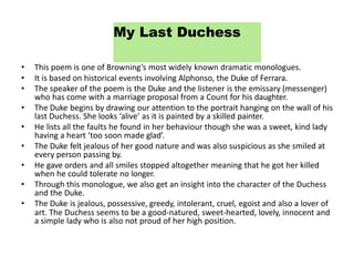 My Last Duchess-ppt-pdf-TD.pdf: A Dramatic Monologue by Robert Browning ...