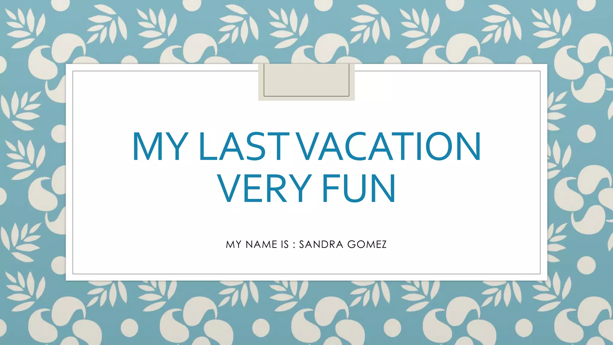 My last vacation very fun | PPTX