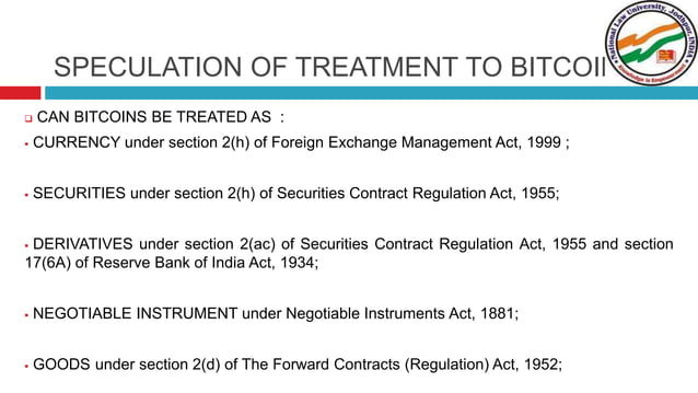 Regulation of Bitcoins under Indian Regulatory Frameworks