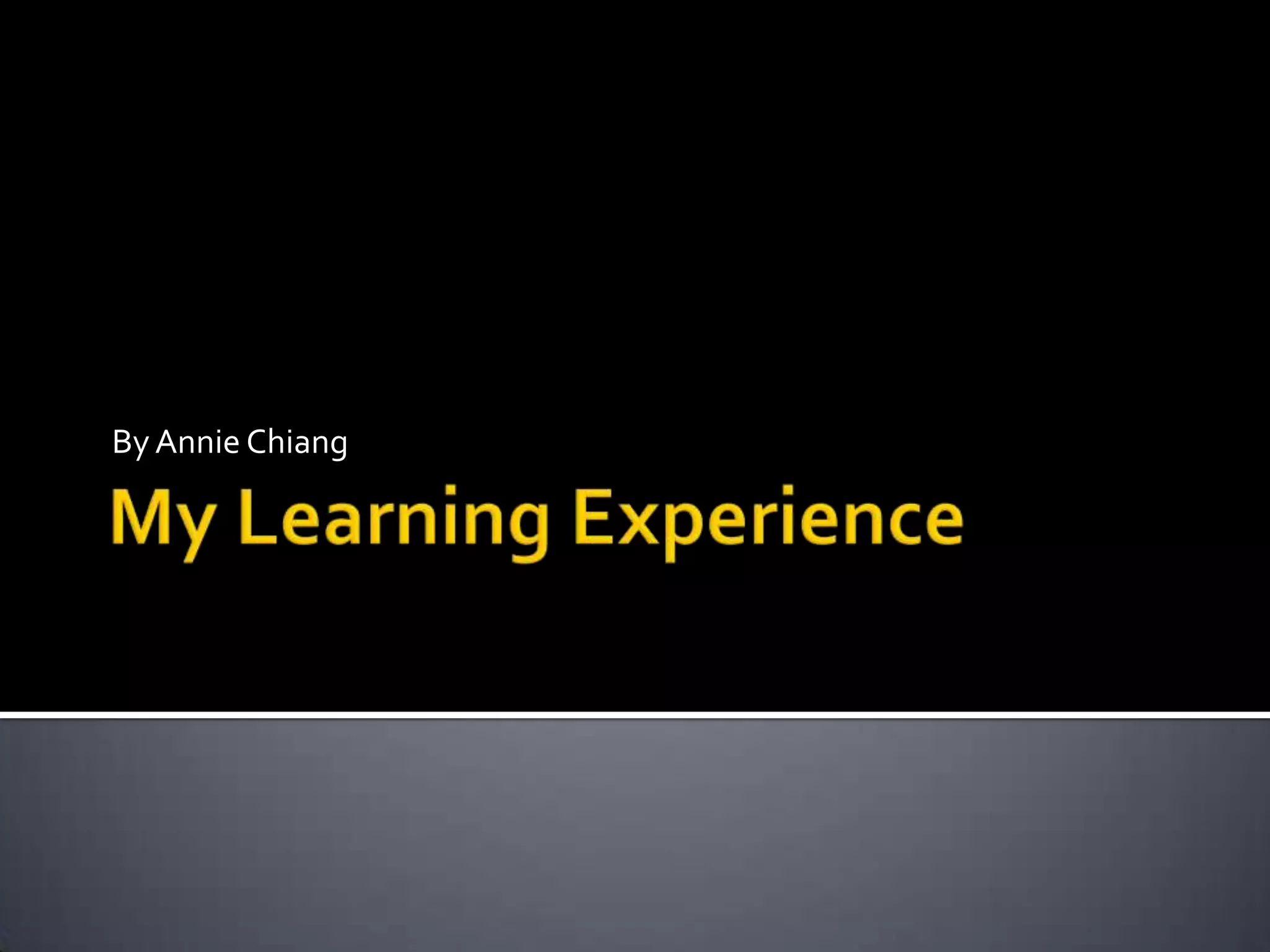 My learning Experience | PPTX