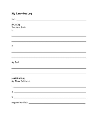 My Learning Log | DOC