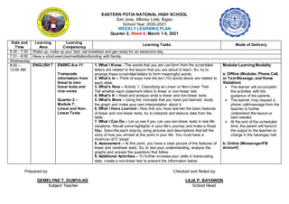MY LEARNING PLAN IN ENGLISH 7 S.Y. 2020-2021.docx | Educational ...