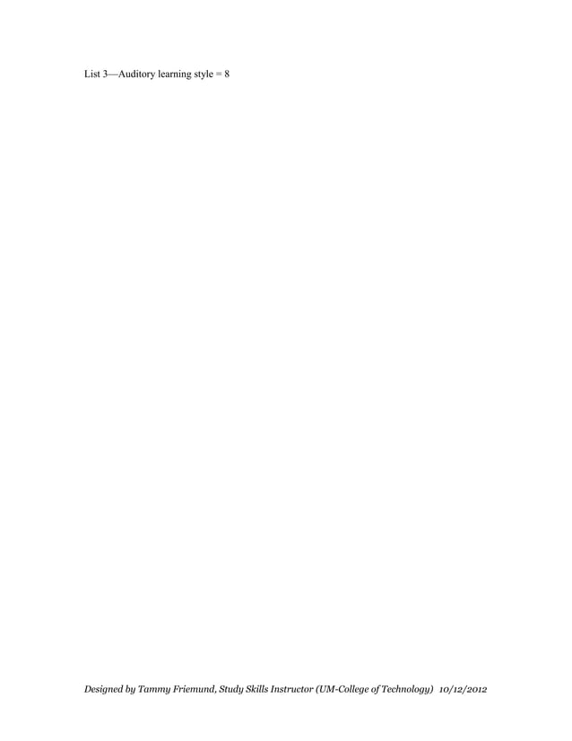 Learning Style Assessment | DOC | Education