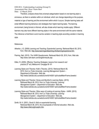 My learning syle | DOC