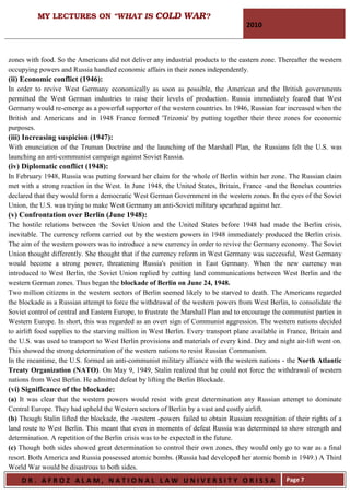 My Lecture One on What is Cold War? | PDF