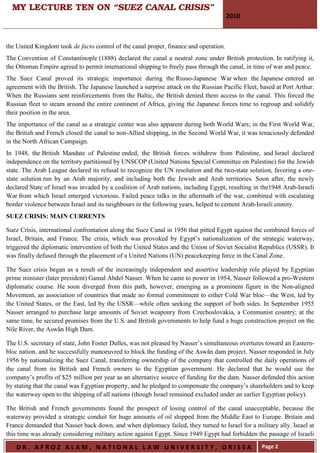 My lectures on suez canal crisis lecture ten | PDF | Political Issues ...