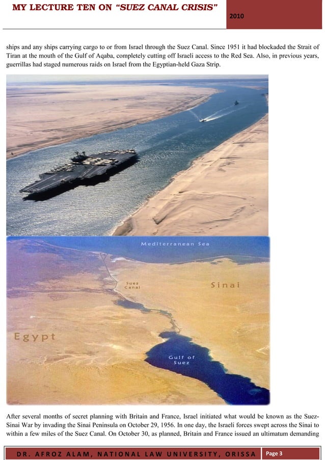 My lectures on suez canal crisis lecture ten | PDF | Political Issues ...
