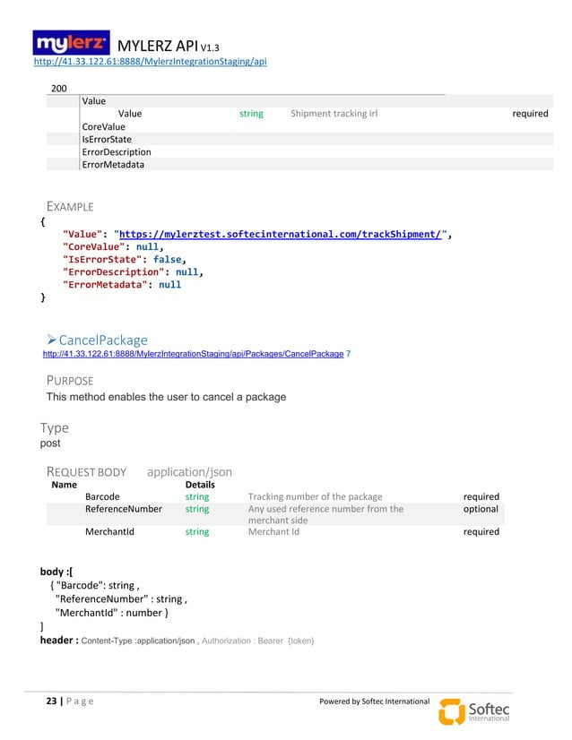 Mylerz API v1.3.1 (1).pdf | Web Development | Internet