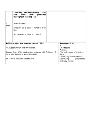 My Computing lesson on Information Literacy | DOCX