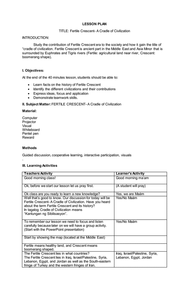 My lesson plan new | PDF