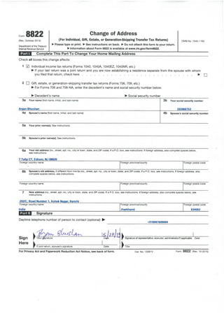 Filled and scanned Form - 8822 | PDF