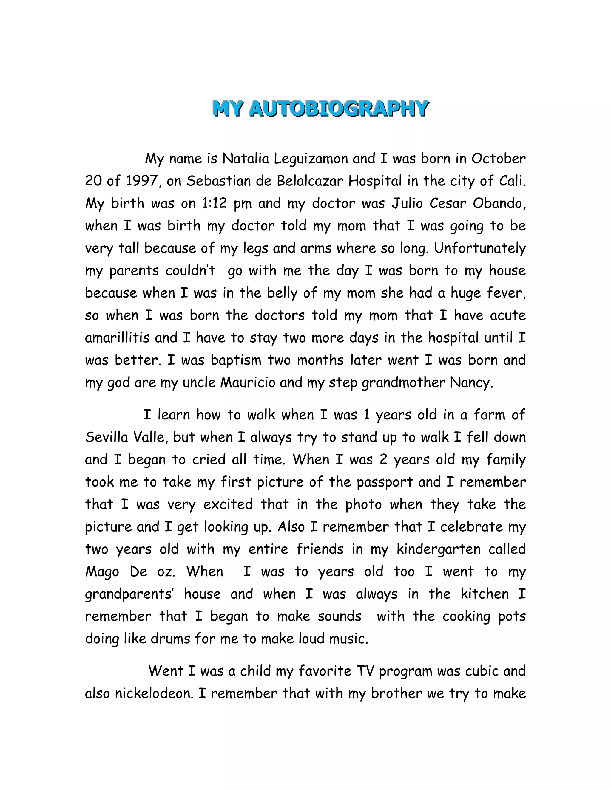Natalia's Autobiography | DOCX