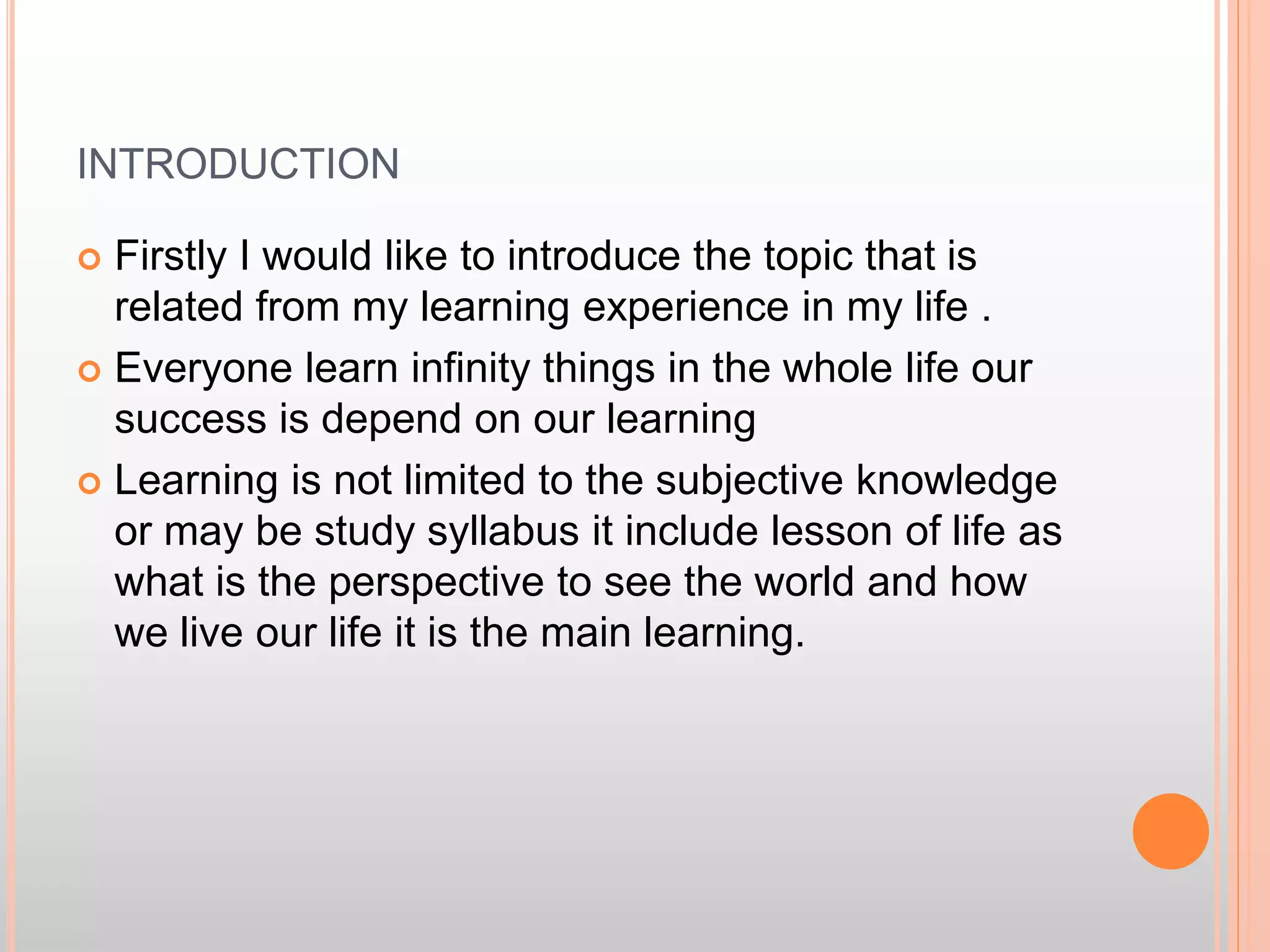 lessons that i have learnt so far in my life | PPTX