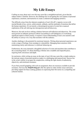 My Life Essays | PDF