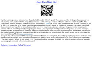 My Life My Journey Essay | PPT