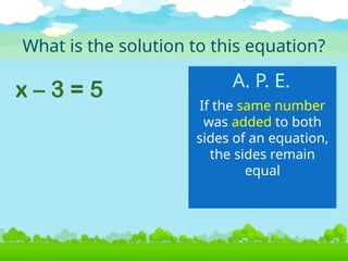 MY LINEAR EQUATION PPT.pptx. Solving of linear equation | PPTX