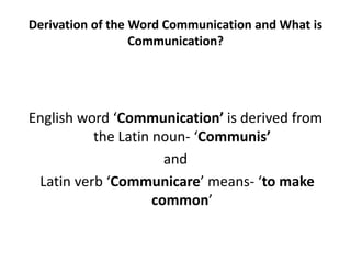 Communication: Channles, Models and Barriers of Communication | PPTX