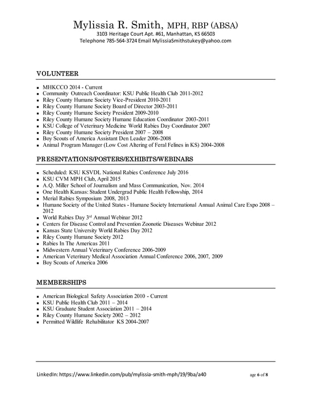 Mylissia Smith Resume Paragraph Form/CV2016 | PDF