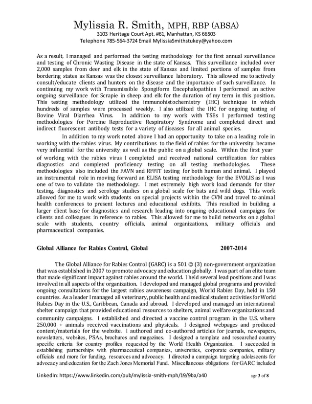 Mylissia Smith Resume Paragraph Form / CV | PDF