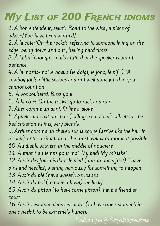 My List Of 200 French Idioms my-list-of-200-french-idioms