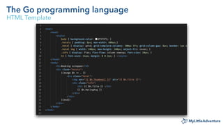 The Go programming language - Intro by MyLittleAdventure | PPT