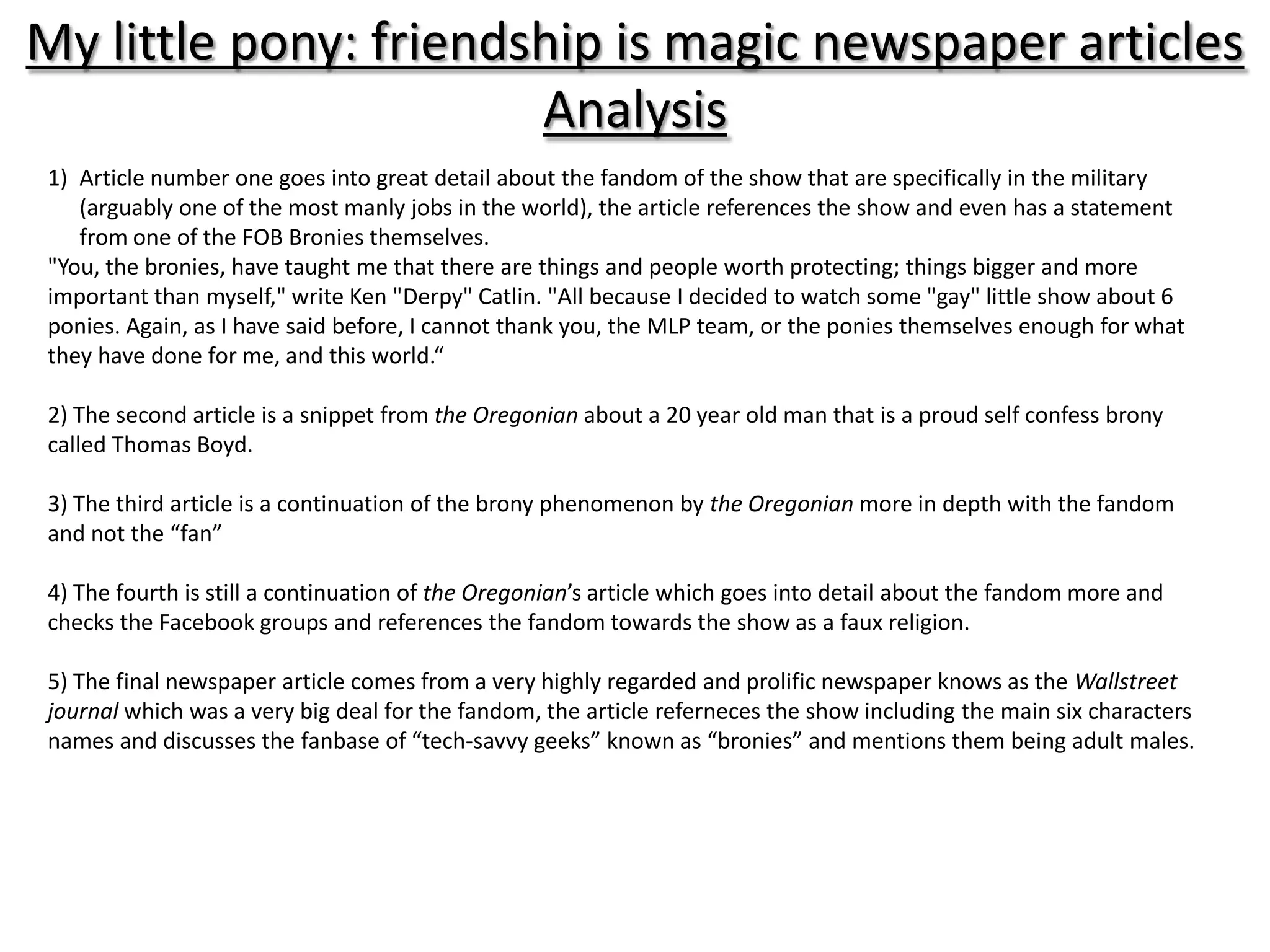 My little pony presentation | PPTX