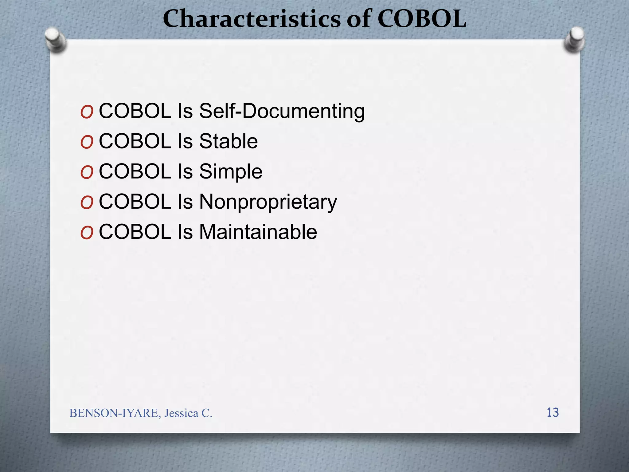 Introduction To Cobol Programming Language Ppt 6855