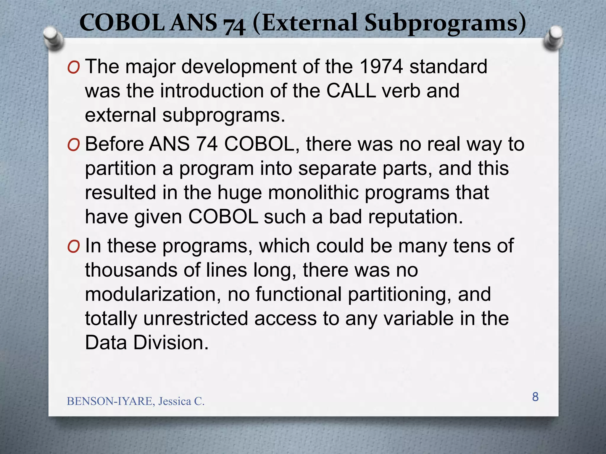 Introduction To Cobol Programming Language Ppt