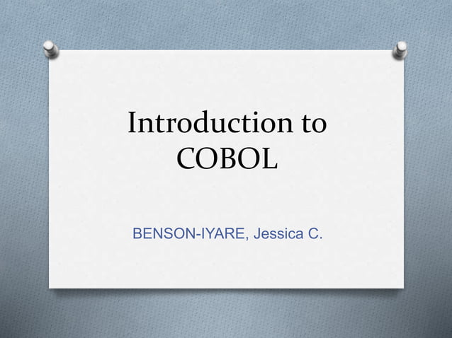 Introduction To Cobol Programming Language Ppt 5252
