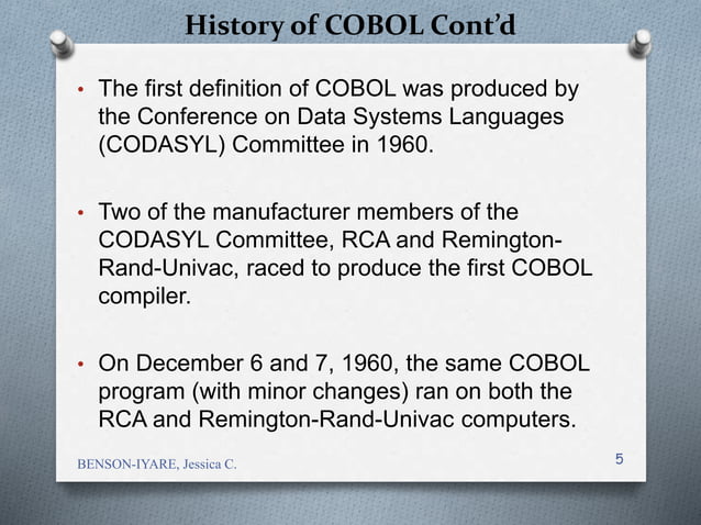 Introduction to COBOL Programming Language | PPT